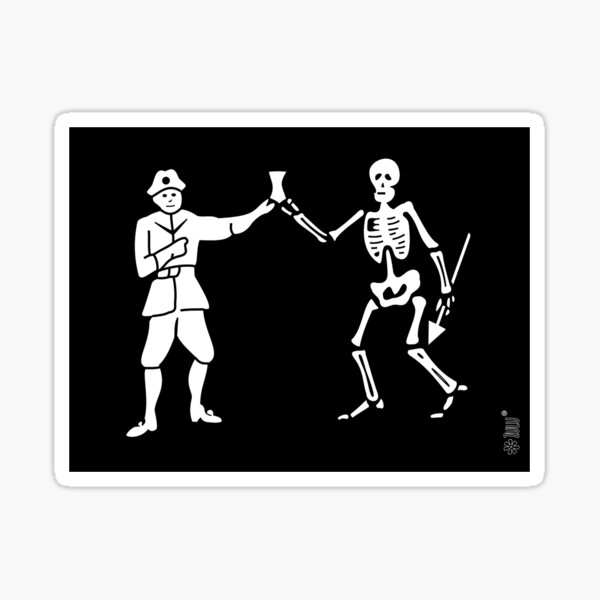 "Bartholomew Roberts Pirate Flag" Sticker by ZuluHistoryTees | Redbubble