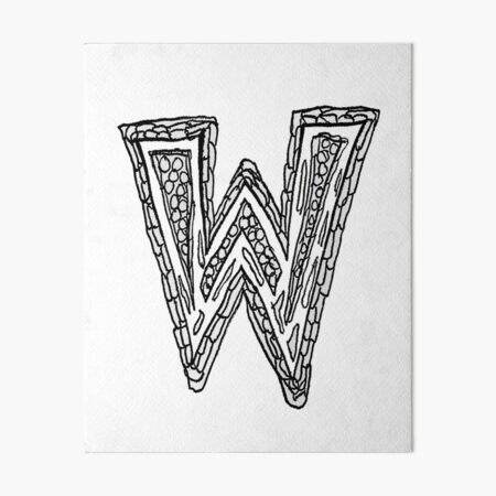 Lámina rígida «Mayúscula alfabeto blanco y negro letra W» de ...