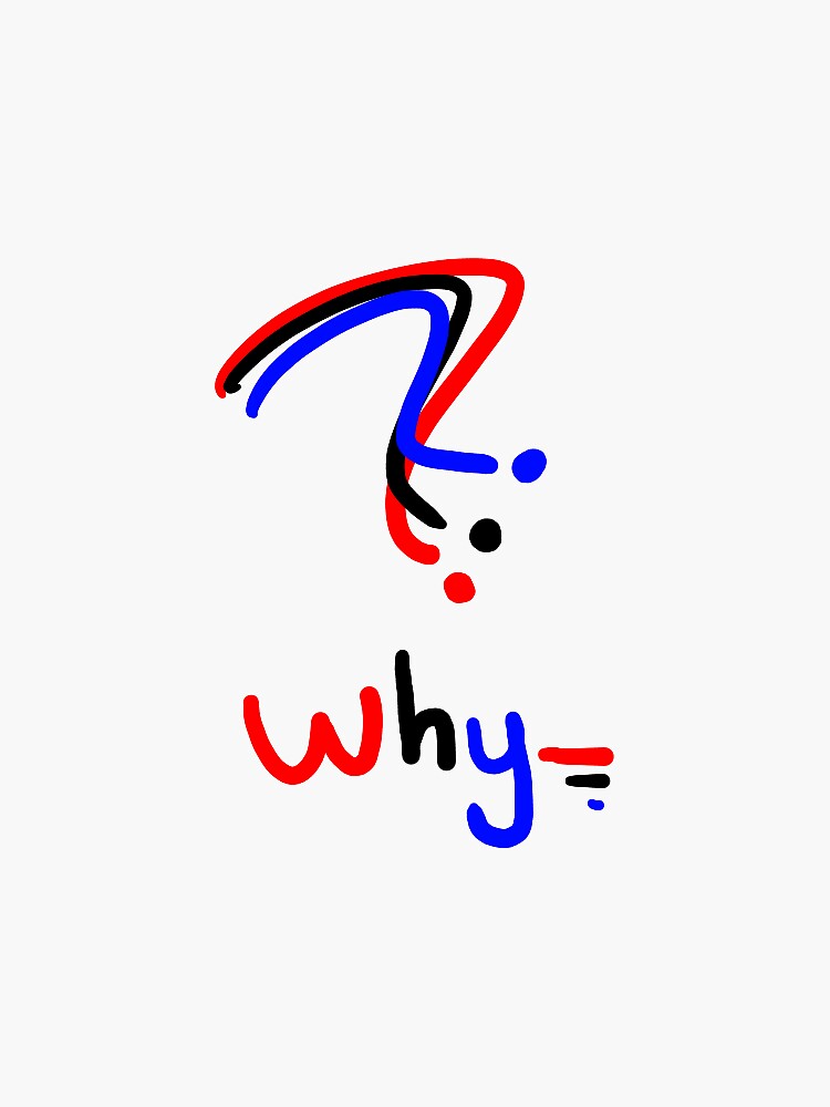 "Why_? brand logo design" Sticker for Sale by SaltShakrArt | Redbubble