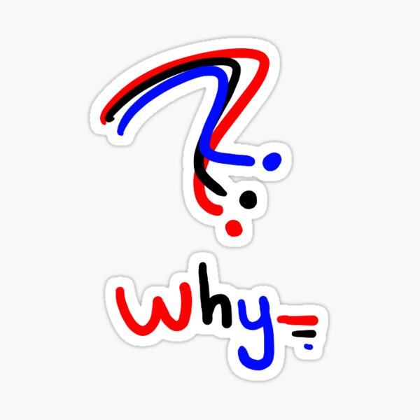 "Why_? brand logo design" Sticker for Sale by SaltShakrArt | Redbubble