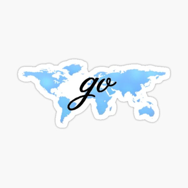 "Go blue world map " Sticker for Sale by mojohappy | Redbubble