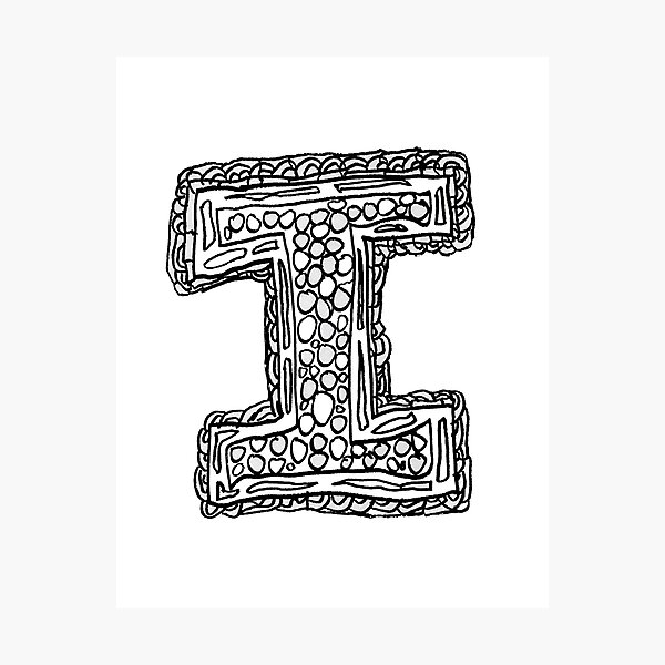 Lámina fotográfica «Mayúscula alfabeto blanco y negro letra I» de ...