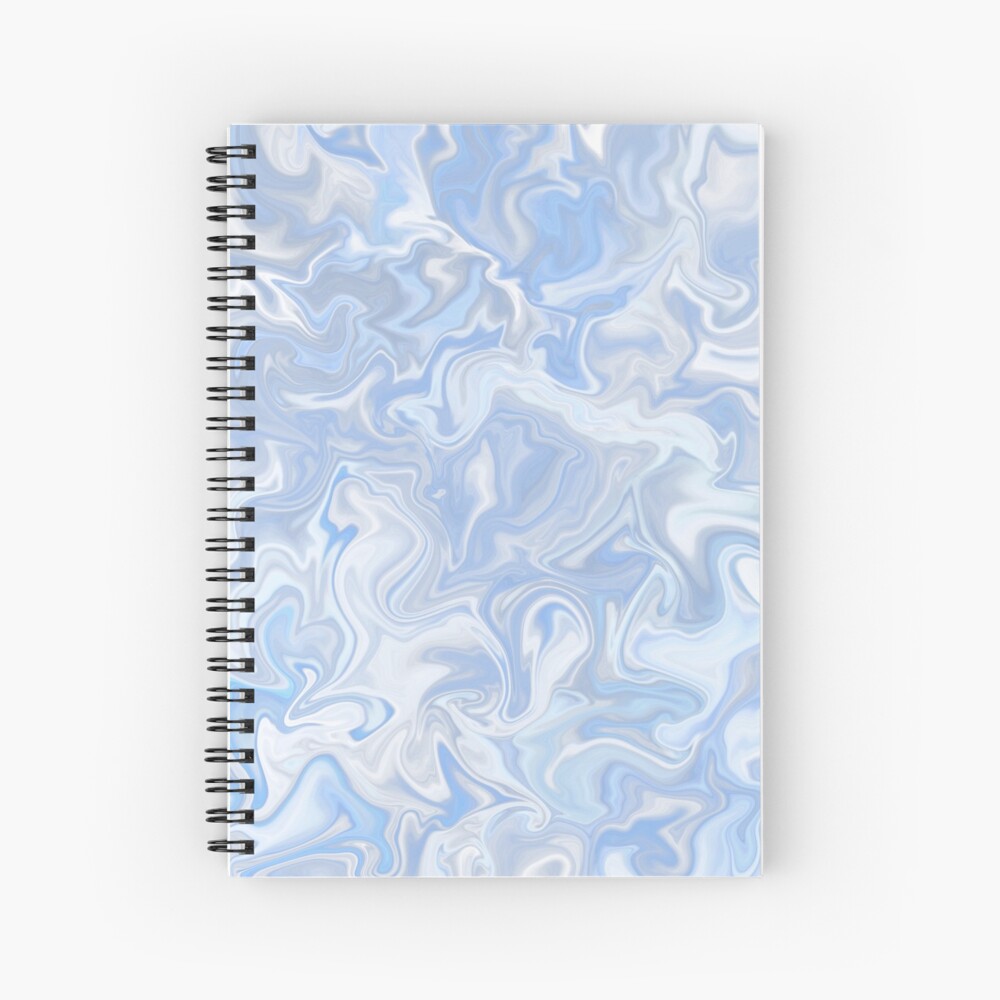 "Light Blue Abstract Marble Print Design" Spiral Notebook for Sale by ...