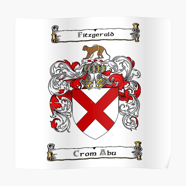 "Fitzgerald Family Crest and Motto" Poster by Hibernia29 | Redbubble
