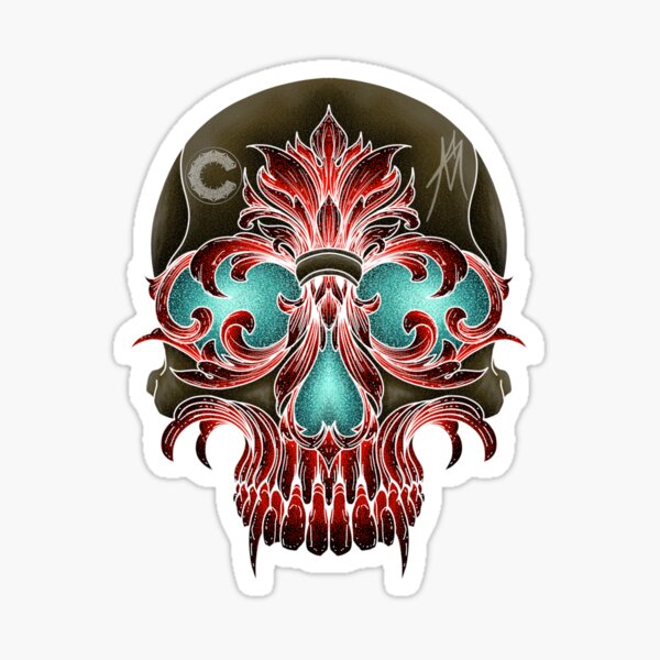 "Victorian Skull " Sticker for Sale by Zancho | Redbubble
