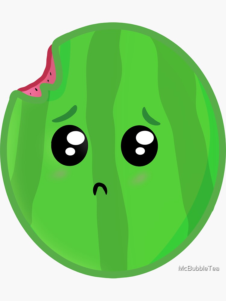 "Sad Watermelon" Sticker by McBubbleTea | Redbubble