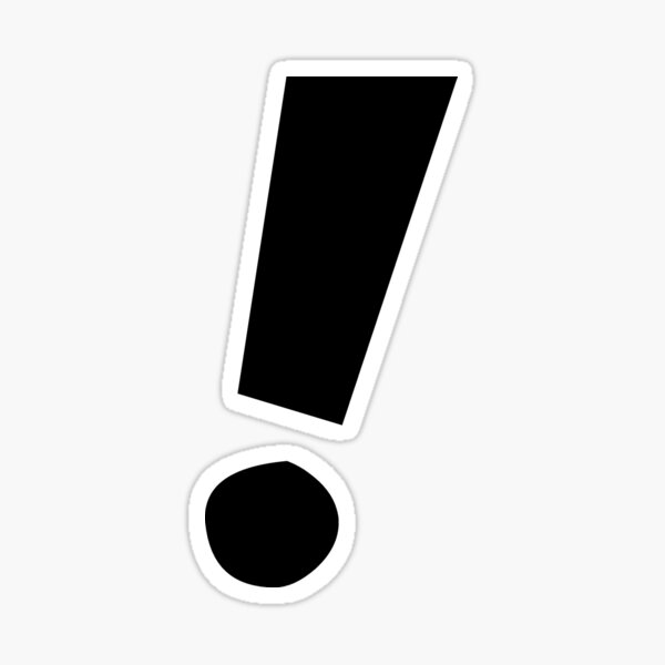 "Black exclamation" Sticker by Davidfs | Redbubble