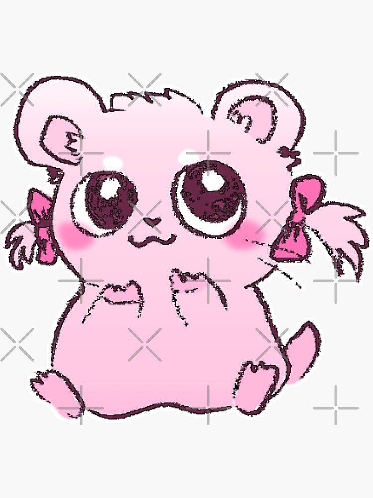 "Cute Pink Hamster Chibi Artwork" Sticker for Sale by amyshiroi | Redbubble