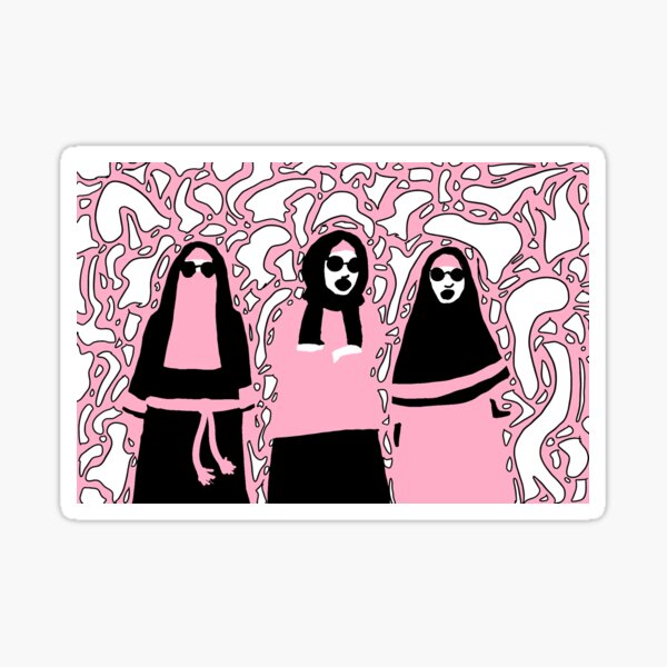 "Modest Babes (pink)" Sticker for Sale by lainekennedy | Redbubble