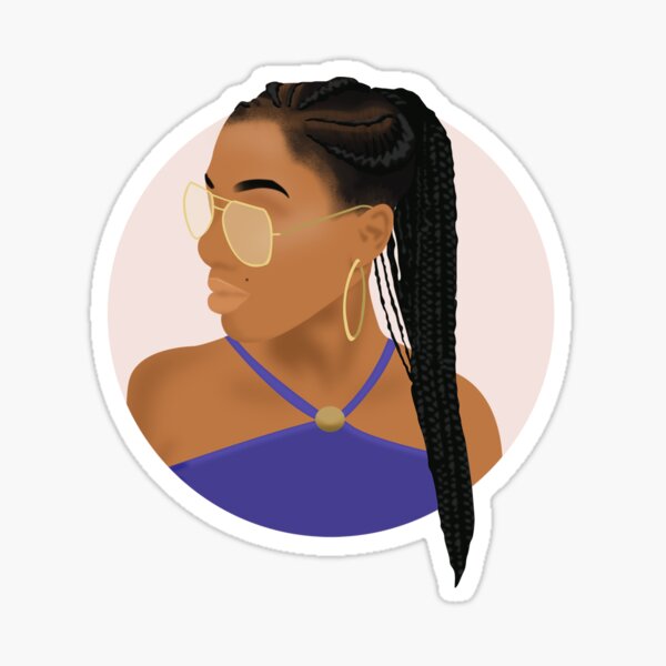 "Black Girl Braids" Sticker for Sale by SHaUNAsGraphics | Redbubble