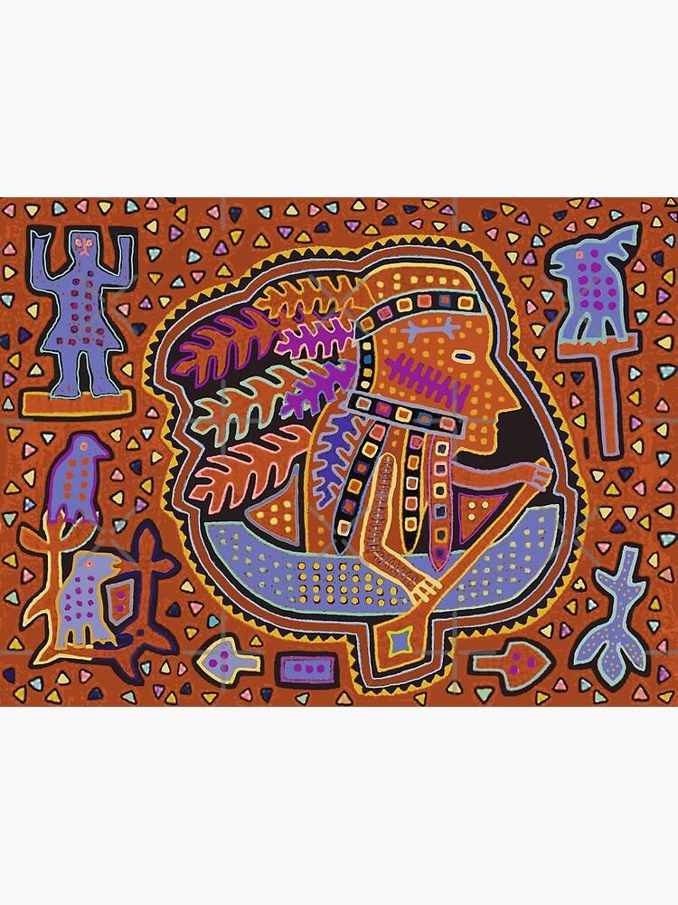 "Kuna Indian in Canoe - Rust" Art Print for Sale by Esprit-Mystique ...