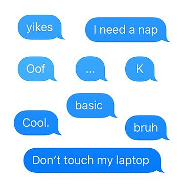 "Basic Chat Sticker Pack" Sticker for Sale by get-birned | Redbubble