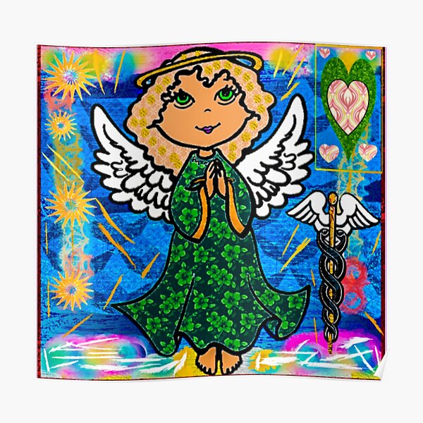 "Archangel Raphael Angel Of Health Stained Glass Artwork" Poster by ...