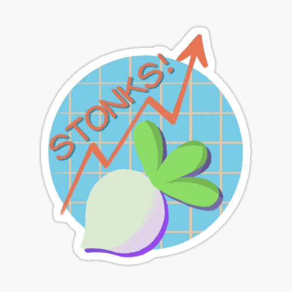 "stonks!!" Sticker for Sale by alanken | Redbubble