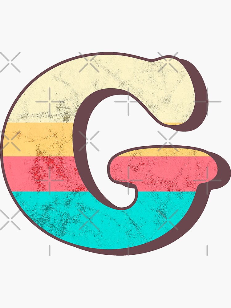 "G letter, vintage alphabet, typography, font" Sticker for Sale by ...
