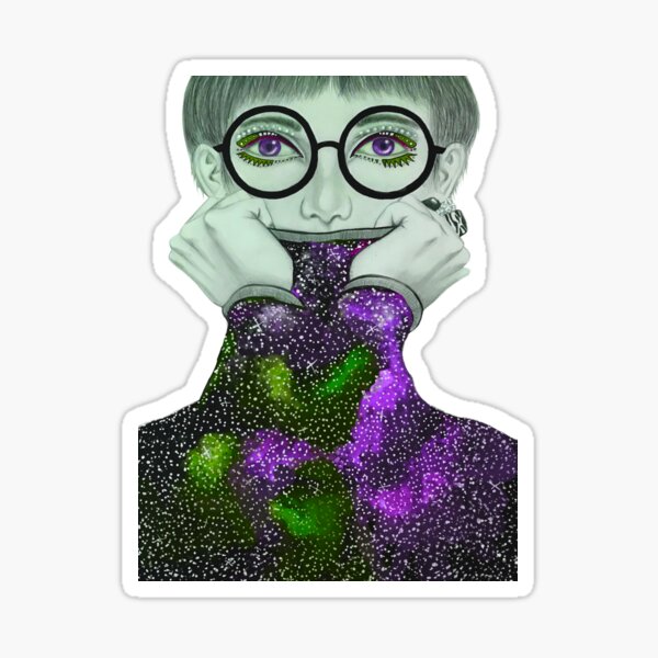 "Girl with Glasses - Galaxy / Stars" Sticker for Sale by FRD-Art-Design ...