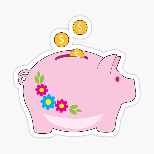 "Piggy Bank" Sticker for Sale by mkoudis | Redbubble