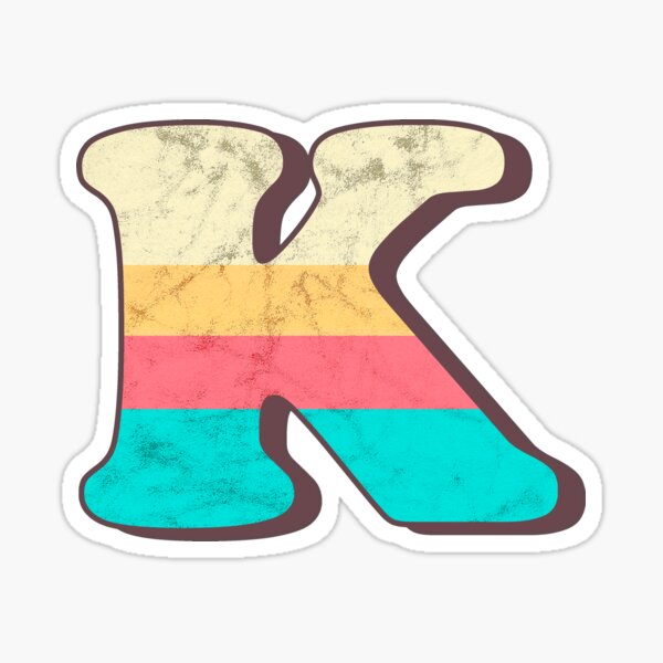"K letter, vintage alphabet, typography, font" Sticker by OkihanaShop ...