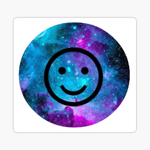 "Galaxy theme smiley face" Sticker for Sale by BethKatieGrace | Redbubble