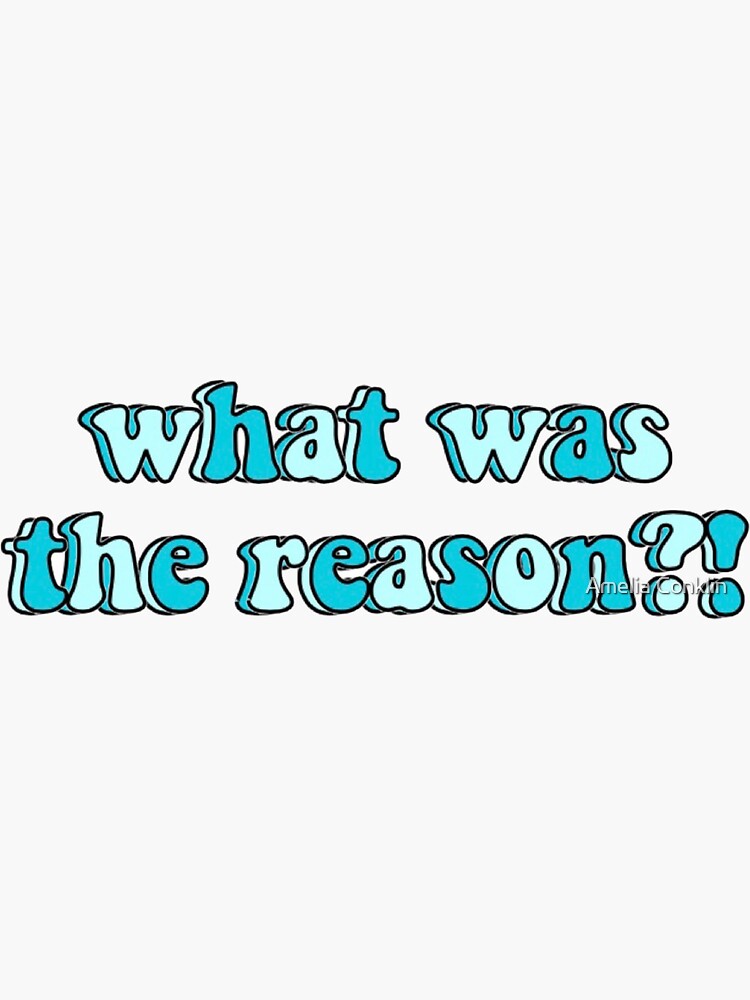 "What Was The Reason?! Sticker" Sticker by Ameliaconklin | Redbubble