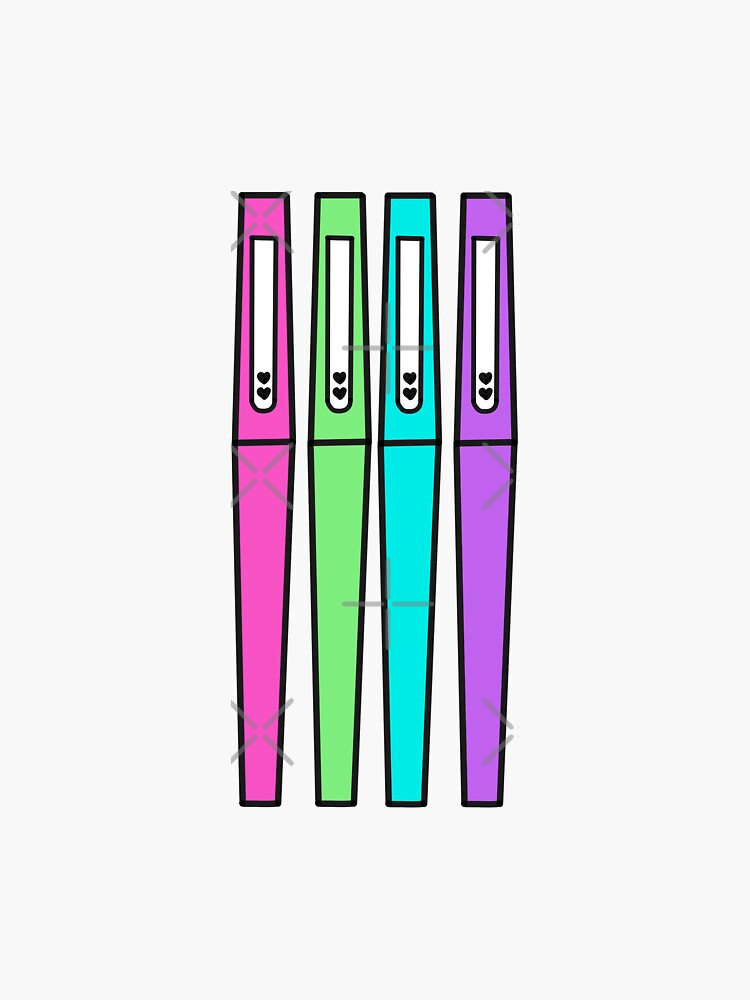 "Flair Pens - brights" Sticker for Sale by Leslie Tse | Redbubble