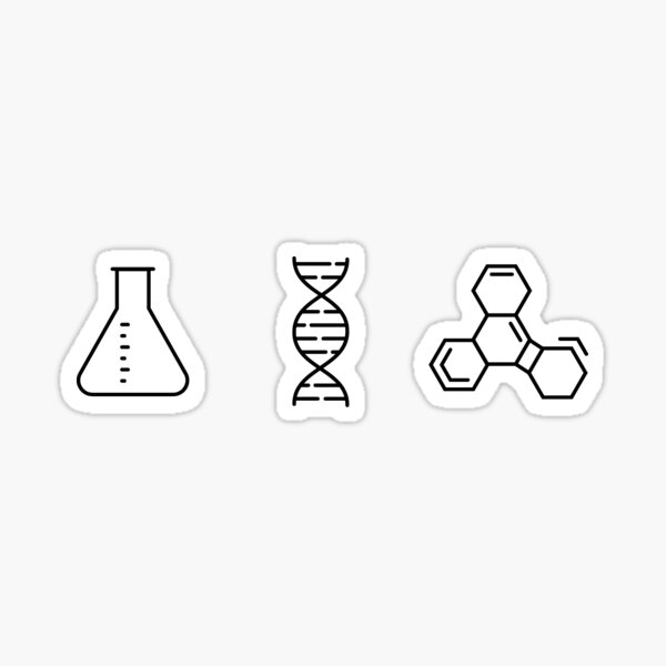 "science icons " Sticker by arosesims | Redbubble