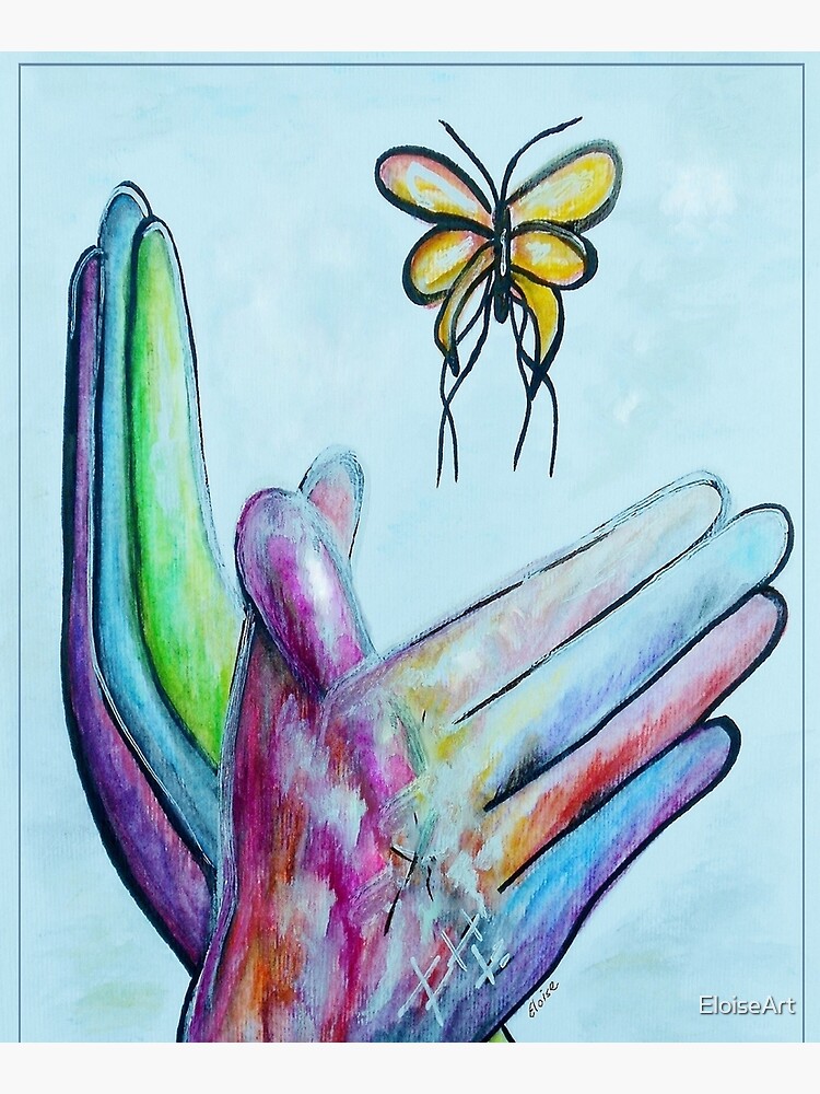 "American Sign Language BUTTERFLY" Mounted Print by EloiseArt | Redbubble