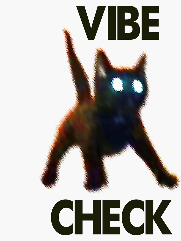 "Vibe Check Floating Cat Meme" Sticker by TheMemeporium | Redbubble