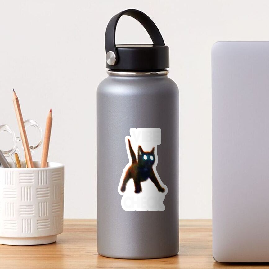 "Vibe Check Floating Cat Meme" Sticker for Sale by TheMemeporium ...