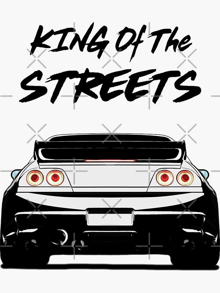 "Black And White Skyline R33 GTR Rear" Sticker by keithlow1998 | Redbubble