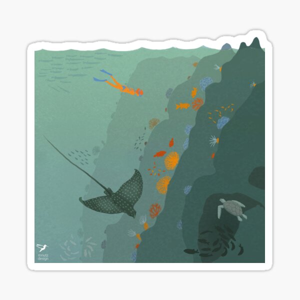 "Free space - diving" Sticker for Sale by mnutzDesign | Redbubble