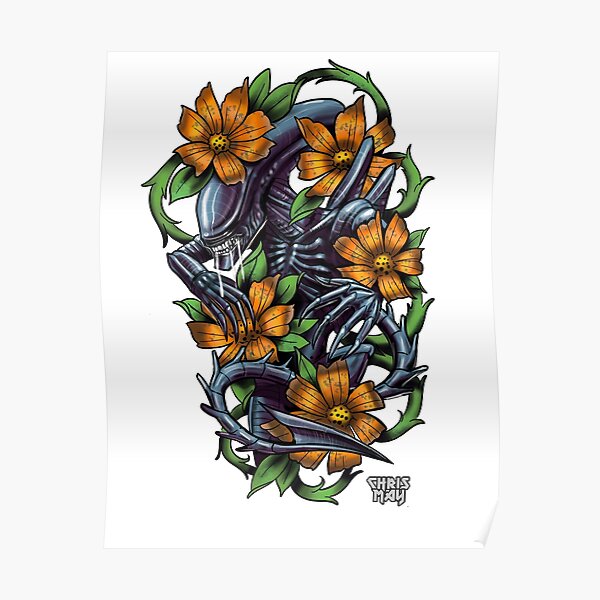"Xeno in the flower patch" Poster for Sale by Chrismayhole | Redbubble