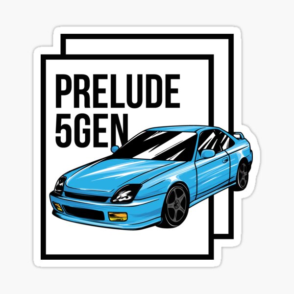 "Prelude 5gen print | japanese car" Sticker for Sale by Svinil | Redbubble