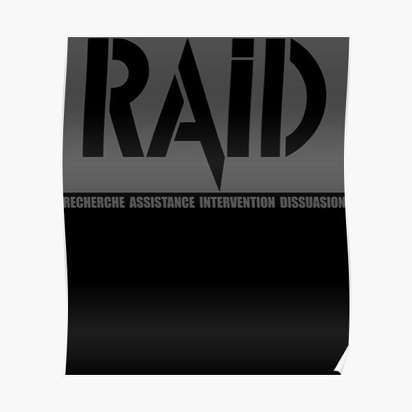 "RAID French Police Tactical Unit " Poster for Sale by turbineur ...