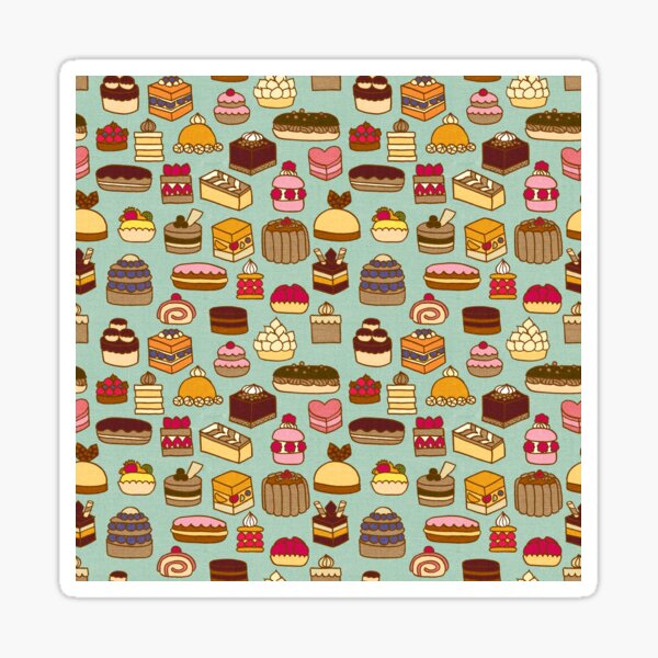 "Cute Kawaii Cake Patisserie {Blue}" Sticker for Sale by ceciliamok ...