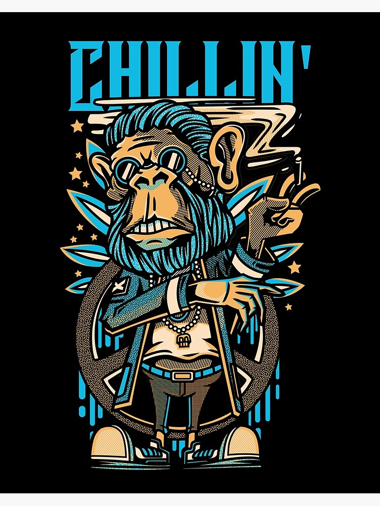 "Chilled Monkey / Monkey Smoking a Cigar / Urban Streetwear" Poster by ...
