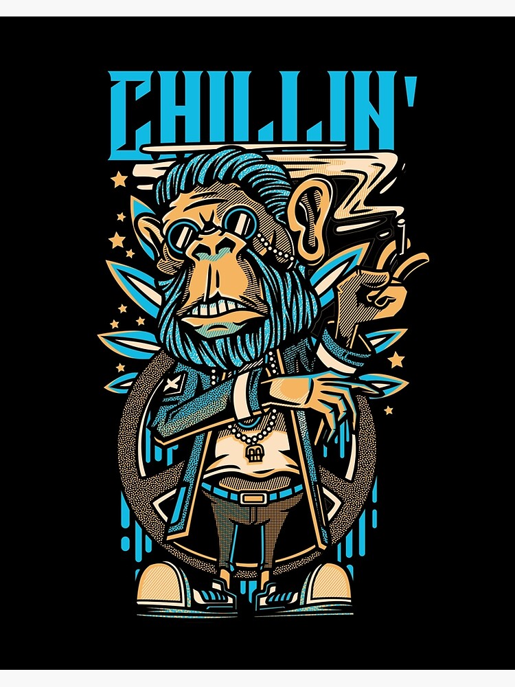 "Chilled Monkey / Monkey Smoking a Cigar / Urban Streetwear" Art Board ...