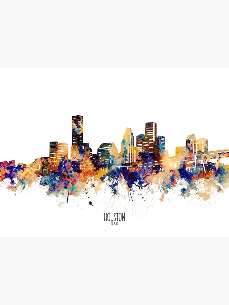 "houston skyline" Sticker for Sale by BekimART2 | Redbubble