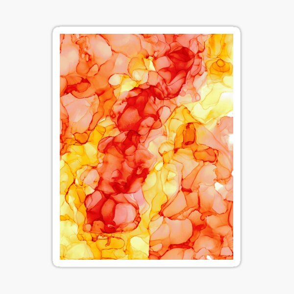"Fire Alarm: Original Abstract Alcohol Ink Painting" Sticker for Sale ...