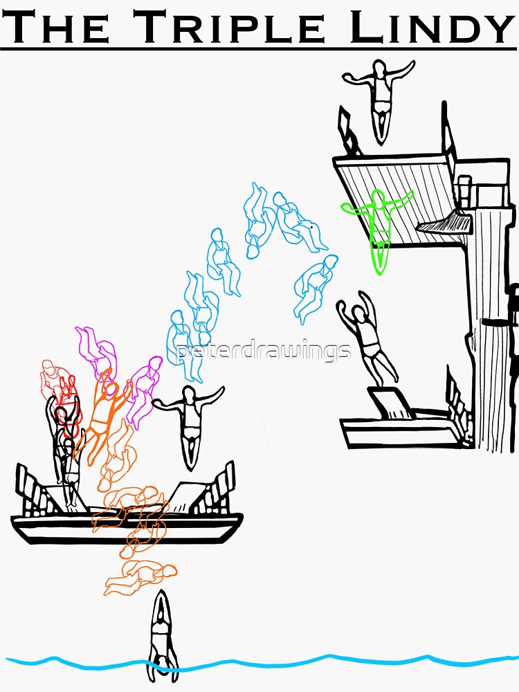 "The Triple Lindy " Sticker for Sale by peterdrawings | Redbubble