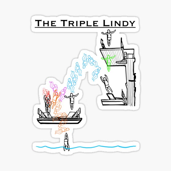 "The Triple Lindy " Sticker for Sale by peterdrawings | Redbubble