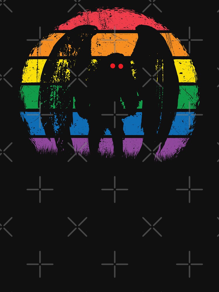 "Mothman - Retro Vintage Rainbow Cryptid Gift" T-shirt for Sale by ...