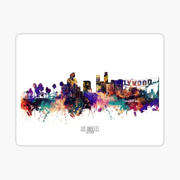 "los angeles skyline" Sticker for Sale by BekimART2 | Redbubble