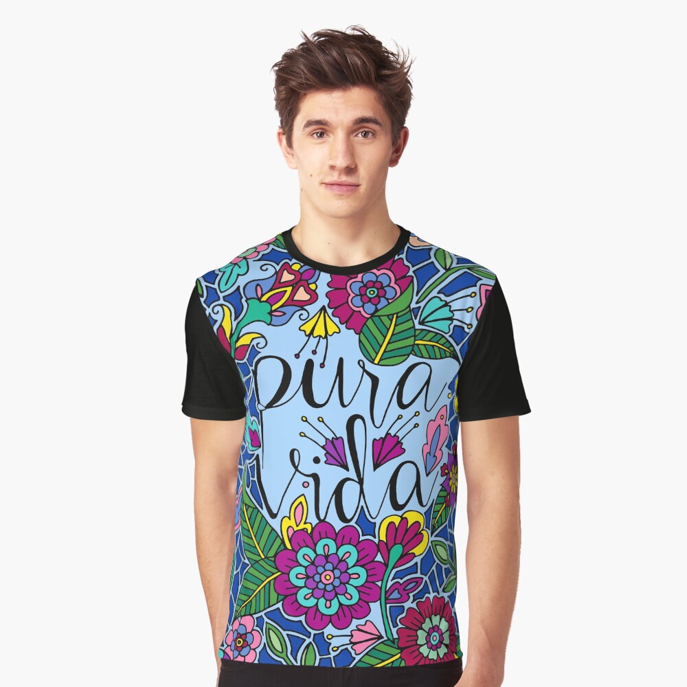 "Pura Vida || Costa Rica || Lettering || Quote" T-shirt for Sale by ...
