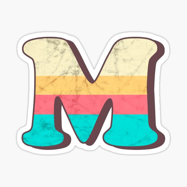 "M letter, vintage alphabet, typography, font" Sticker for Sale by ...