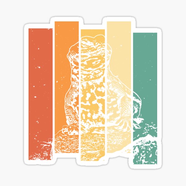 "Uromastyx Agama Colorful Retro" Sticker by StrongShirts | Redbubble