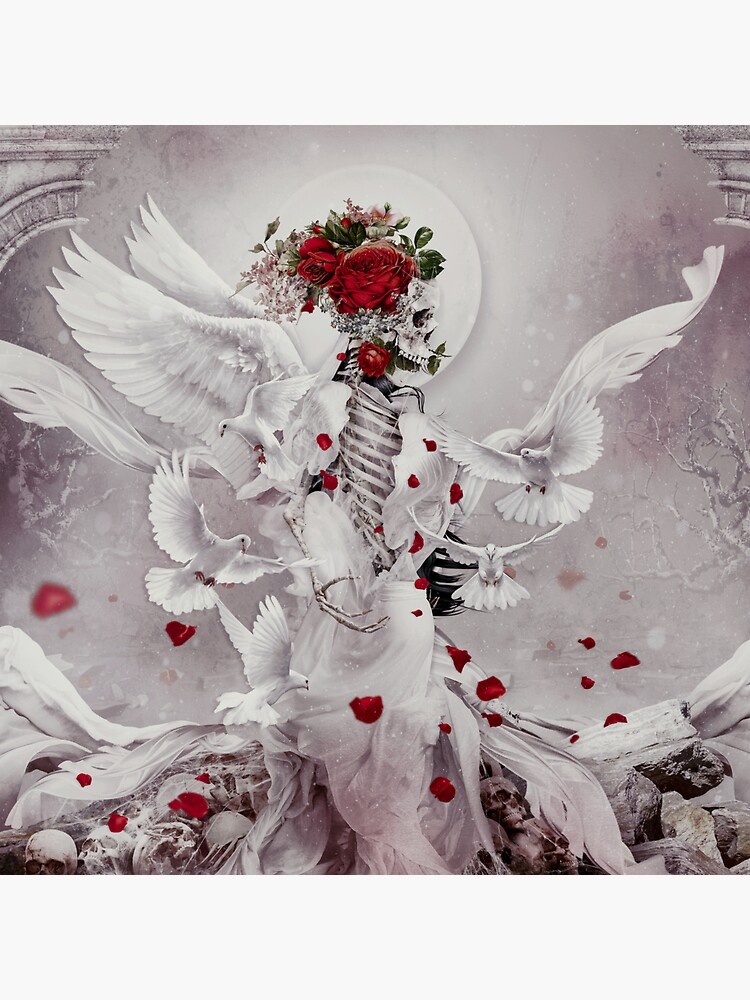 "Skeleton Bride" Sticker for Sale by RIZA PEKER | Redbubble