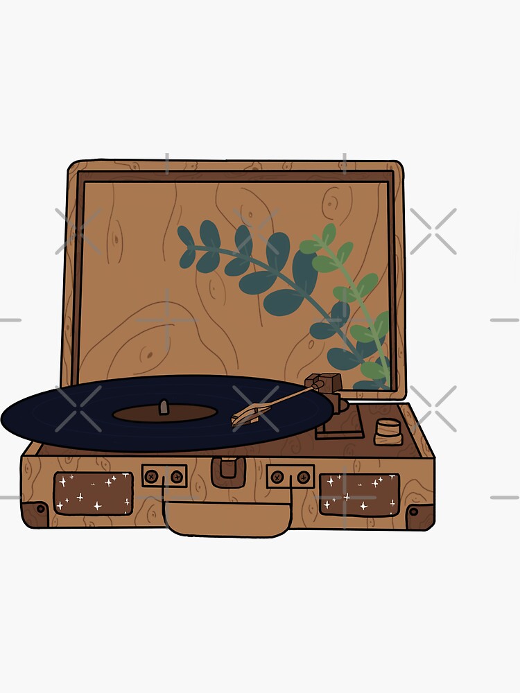 "Wooden Record Player" Sticker for Sale by joanna31124 | Redbubble