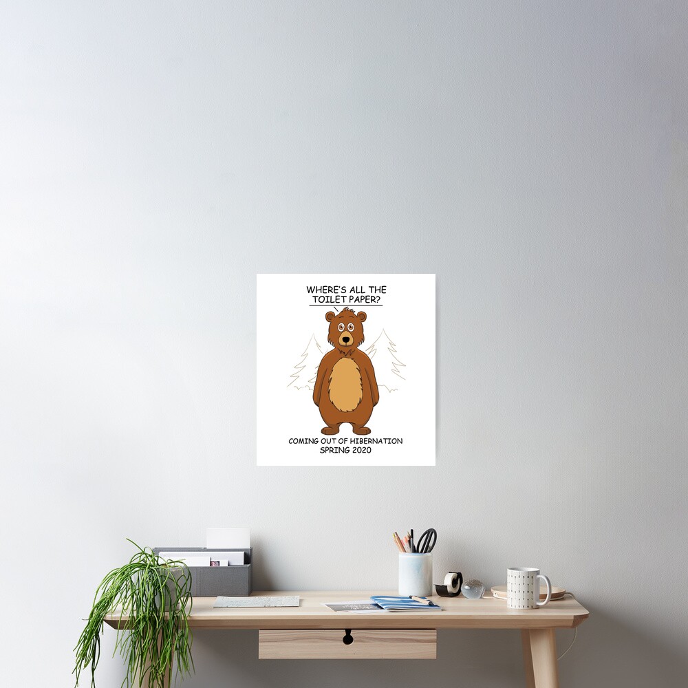 "Funny Bear Cartoon" Poster by ironydesigns | Redbubble
