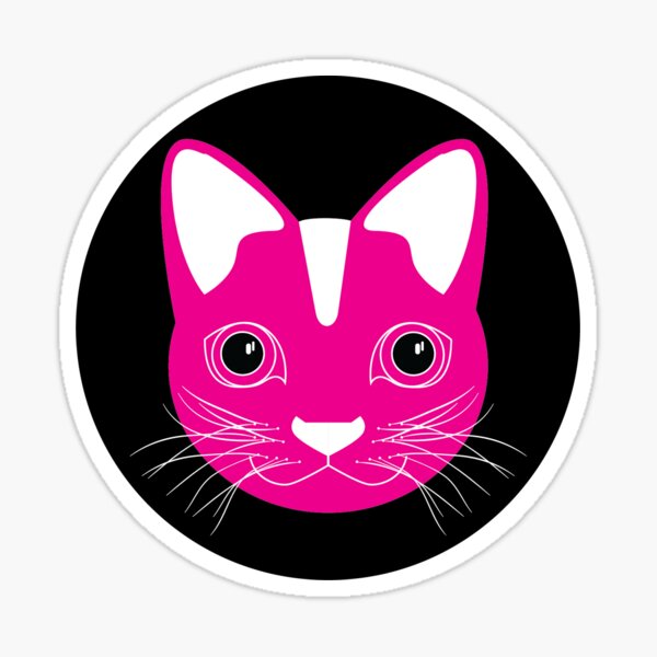 "Pink Cat sticker" Sticker by TWOMORROW | Redbubble